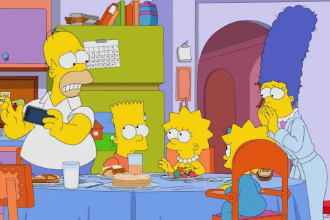 Homer Simpson se retrouve face à une pluie de donuts géants dans ...