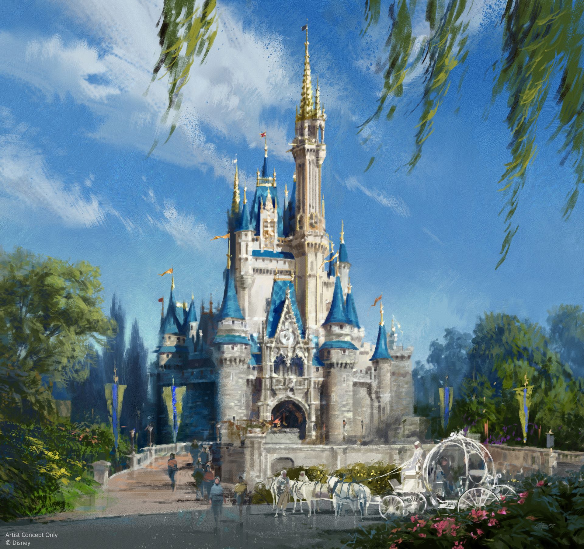 Retour aux couleurs classiques pour le château de Cendrillon au Magic ...