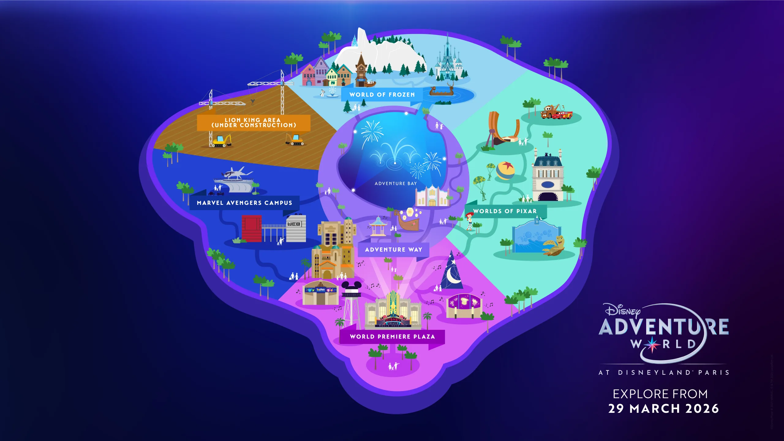 La « Fun Map » de Disney Adventure World, un aperçu cartographique du ...